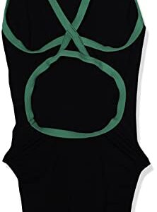 Speedo 881901698928 Flyback Training Suit 1Pc Adult Team Black/Bright Green 28