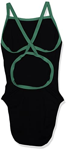 Speedo 881901698928 Flyback Training Suit 1Pc Adult Team Black/Bright Green 28