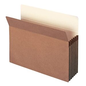 smead® "workhorse" expanding file pockets, 5 1/4" expansion, 9 1/2" x 11 3/4", 30% recycled, redrope, pack of 10