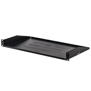 navepoint cantilever server shelf vented shelves rack mount 19 inch 1u black 10 inches (250mm) deep