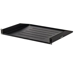 navepoint cantilever server shelf vented shelves rack mount 19 inch 1u black 14 inches (350mm) deep