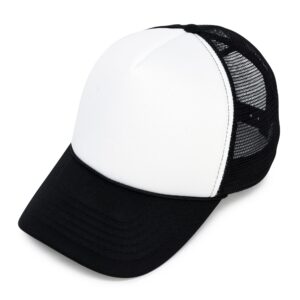 dalix two tone summer mesh cap in black and white trucker hat