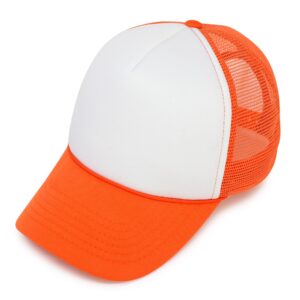 dalix two tone trucker cap in orange and white hat