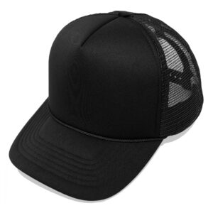 DALIX Plain Trucker Hat Mesh Cap in Black