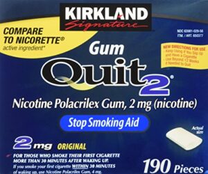 kirkland signature quit smoking gum, 2 mg, 380 count