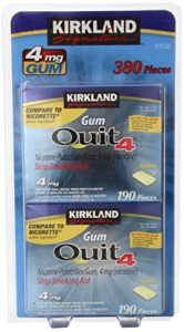 kirkland signature quit smoking nicotine gum, 4 mg (380 pieces)