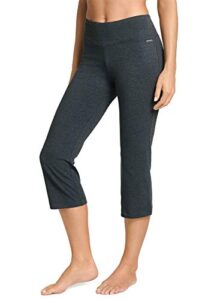 jockey women's activewear cotton stretch flare capri, charcoal, l