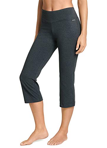 Jockey Women's Activewear Cotton Stretch Flare Capri, Charcoal, L