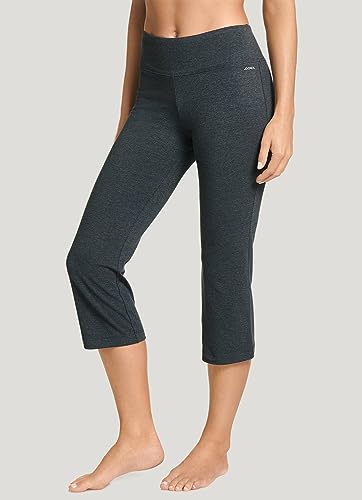 Jockey Women's Activewear Cotton Stretch Flare Capri, Charcoal, L