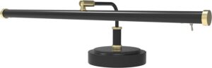 cocoweb adjustable led grand piano desk lamp in black with brass accents - pled101d