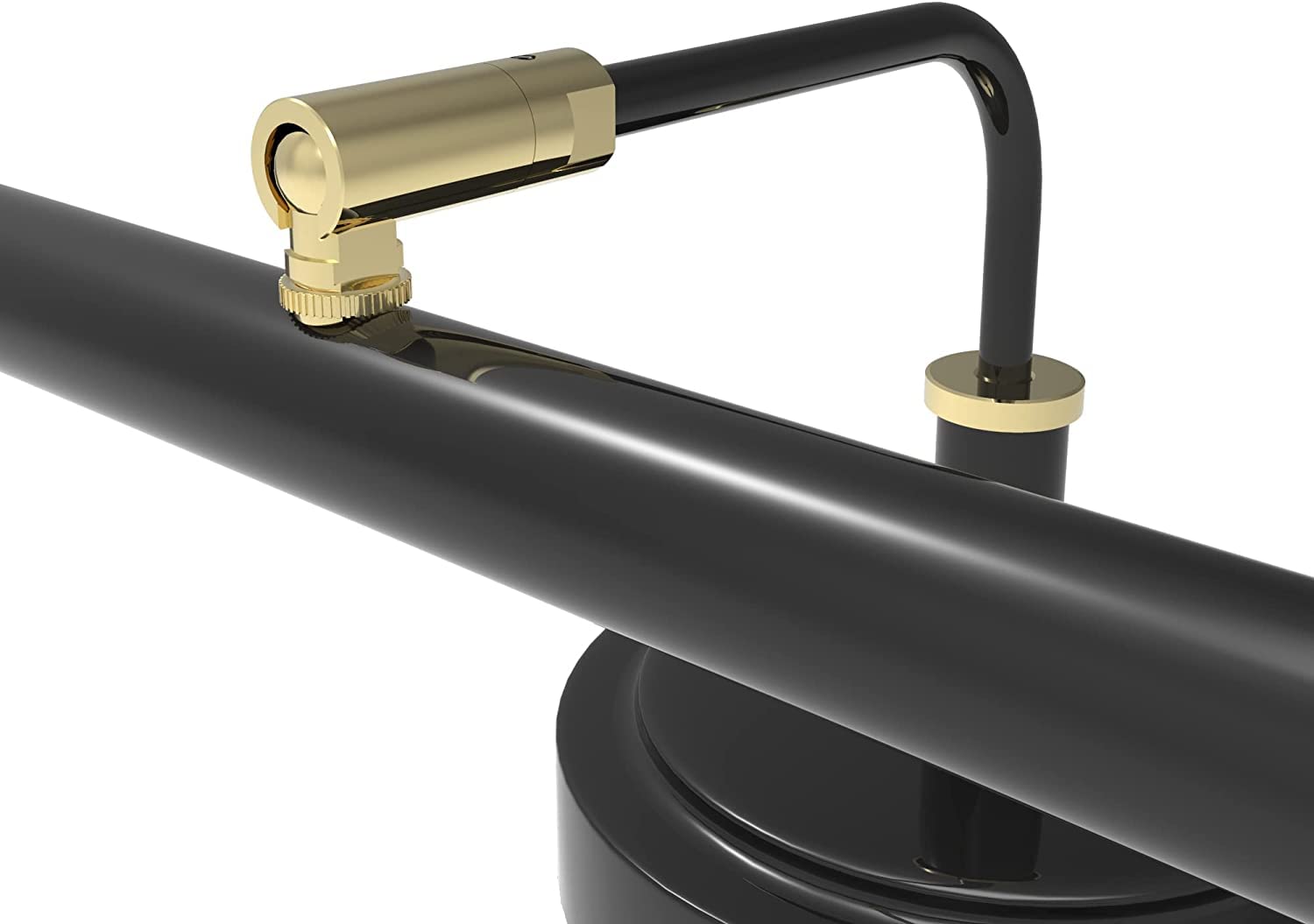 Cocoweb Adjustable LED Grand Piano Desk Lamp in Black with Brass Accents - PLED101D