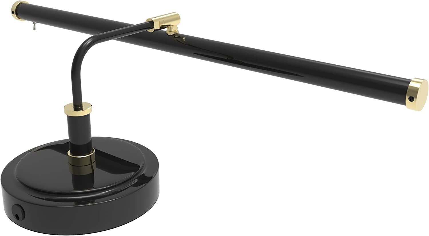 Cocoweb Adjustable LED Grand Piano Desk Lamp in Black with Brass Accents - PLED101D