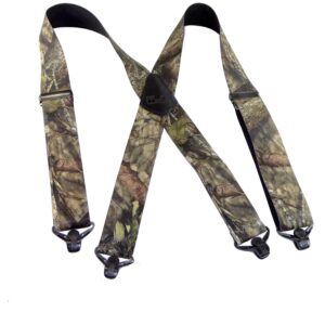 holdup 2" wide outdoorsman series break-up pattern suspenders for men with composite plastic usa patented gripper clasp