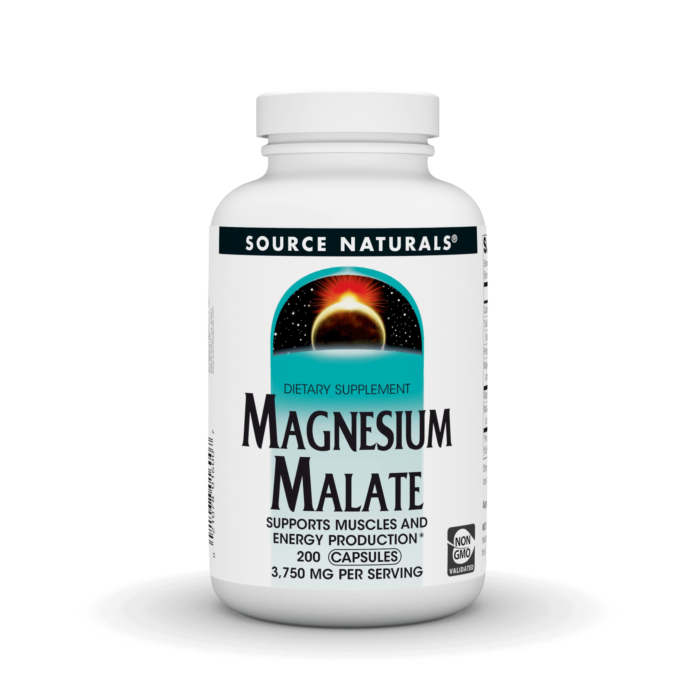 Source Naturals Magnesium Malate, Supports Muscles and Energy Production*, 3750 MG - 200 Capsules