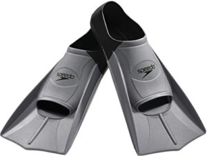 speedo unisex-adult swim training fins rubber short blade,black/grey