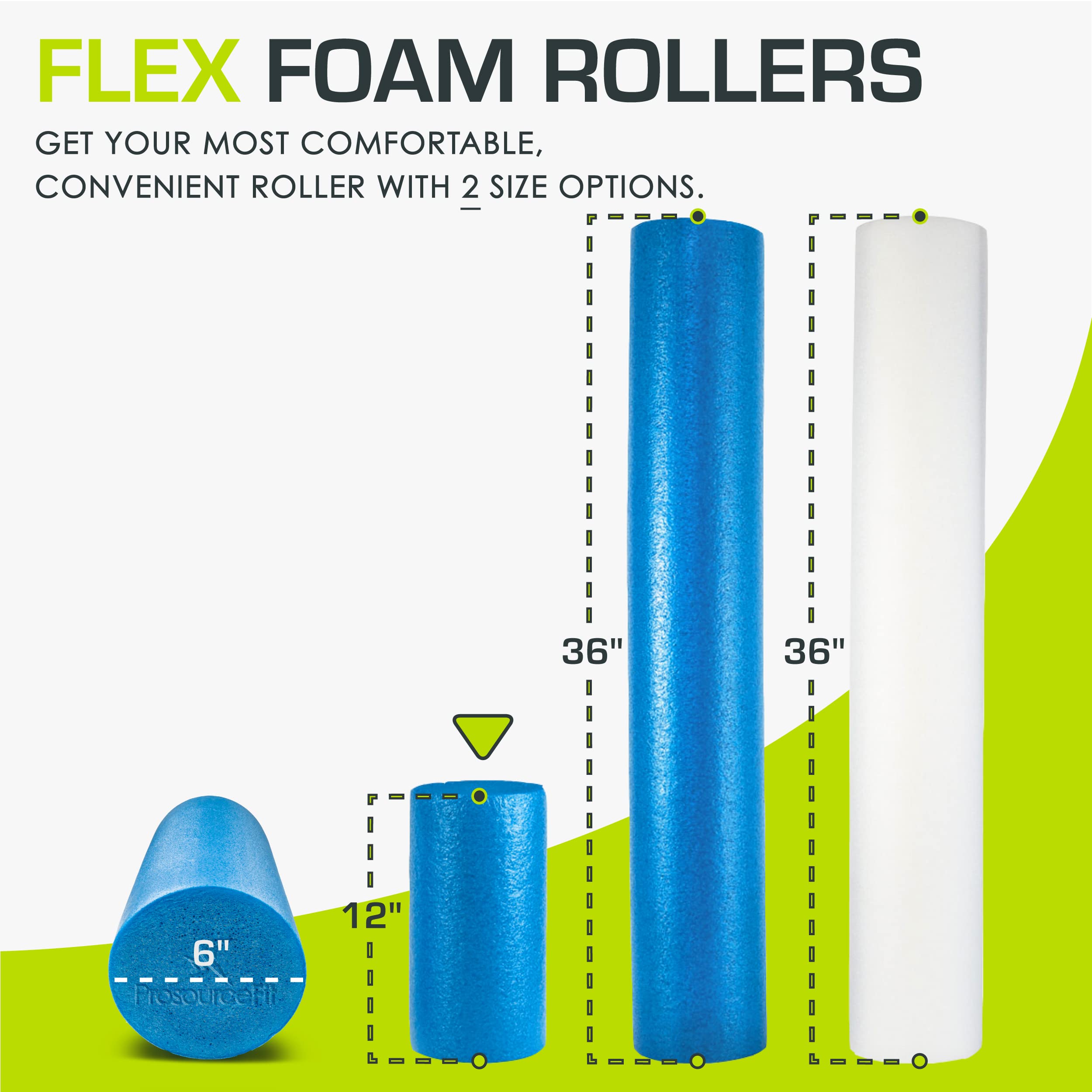 ProsourceFit Flex Foam Rollers for Muscle Massage, Physical Therapy, Core & Balance Exercises Stabilization