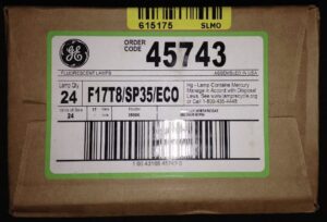 ge 45743 f17t8/sp35/eco 2' t8 fluorescent lamp , case of 24