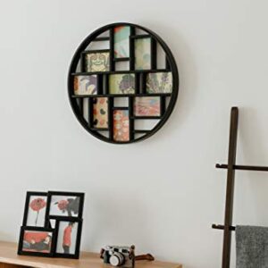 Umbra Luna Collage Picture Frame Holds Nine 4x6" Photos, Large 22-Inch Diameter, Black