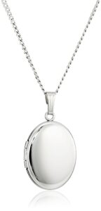 amazon essentials sterling silver polished oval locket necklace, 18" (previously amazon collection)