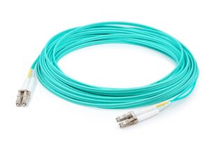 addon add-on computer 10m laser optimized multi-mode fiber duplex lc/lc om3 aqua patch cable (add-lc-lc-10m5om3)