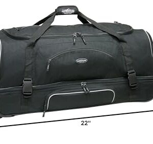 Travelers Club Adventure Rolling Travel Duffel Bag, Black, 36-Inch