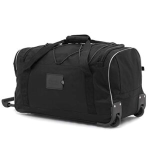 Travelers Club Adventure Rolling Travel Duffel Bag, Black, 36-Inch