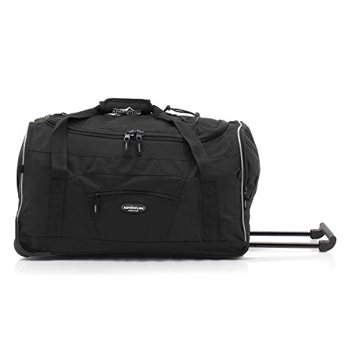 Travelers Club Adventure Rolling Travel Duffel Bag, Black, 36-Inch