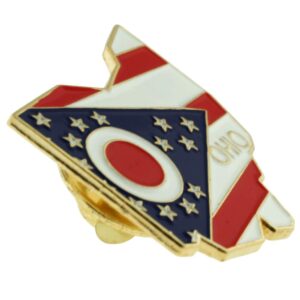 PinMart Set of 50 State Shape Flag Lapel Pins – Complete United States of America Pin Set – Gold Plated Enamel US State Shirt Pins – Great Commemorative/Promotional Gift