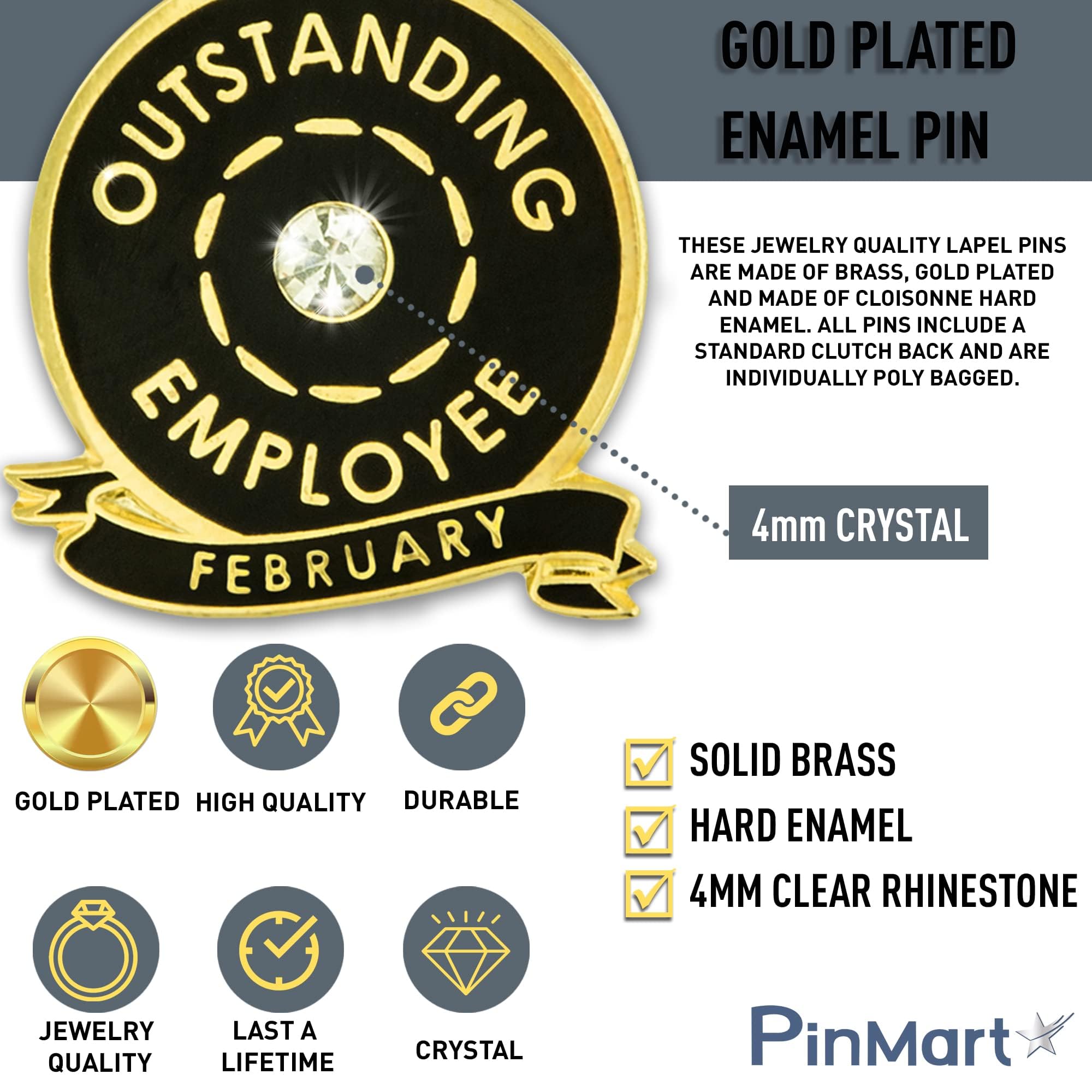 PinMart's 12 Month Outstanding Employee of The Month Corporate Pin Set