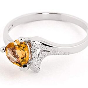 Galaxy Gold GG 14k White Gold Heart-shaped Natural Citrine Ring - Size 5.5