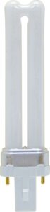 ge energy smart cfl light bulb, double tube biax light bulb, t4 light bulb, 7-watt, 425 lumen, g23 2-pin base, soft white, 10-pack, compact fluorescent light bulb