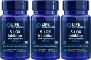 life extension - 5-lox inhibitor with apresflex - 100 mg - 60 vcaps (pack of 3)