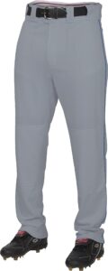 rawlings pro 150 series game/practice baseball pant | youth x-large | piped - grey/navy | relaxed fit