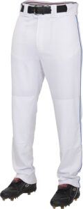 rawlings pro 150 series game/practice baseball pant | youth medium | piped - white/royal | relaxed fit