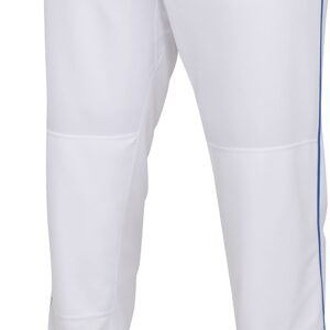 Rawlings PRO 150 Series Game/Practice Baseball Pant | Youth Medium | Piped - White/Royal | Relaxed Fit