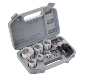 bosch 2608580868 set of 9 hss bi-metal hole saws for electricians 20/25/ 35/40/ 51/68 mm, grey, 2608580868