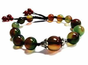 beautiful handmade peacock agate beads bracelet for protection, strength and harmony