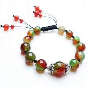 Beautiful Handmade Peacock Agate Beads Bracelet for Protection, Strength and Harmony