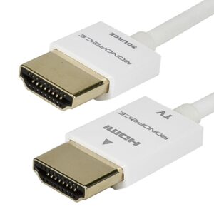 Monoprice Ultra Slim Series 6ft 10.2Gbps High Performance HDMI® Cable w/RedMere® Technology Supports Ethernet, 3D, 4K and Audio Return - White