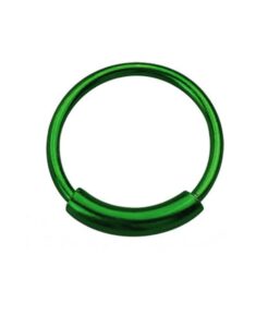 925 sterling silver plated nose ring hoop 1/4" - 7mm green 22g