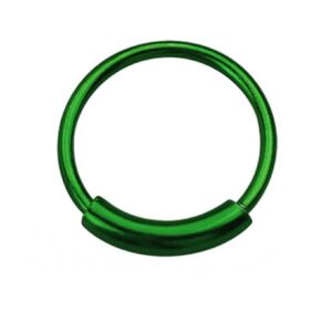 925 Sterling Silver Plated Nose Ring Hoop 1/4" - 7mm Green 22G