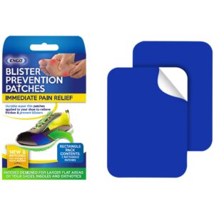 engo rectangle blister prevention patches | trim to fit boots, skates, cleats, helmets, equipment, other footwear (rectangle)