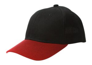 curve bill adjustable baseball cap, black/maroon