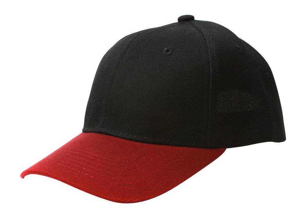 Curve Bill Adjustable Baseball Cap, Black/Maroon