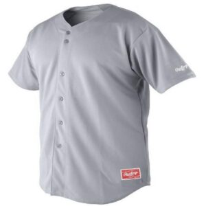 rawlings men's full button jersey with raglan sleeves (blue grey, x-large)