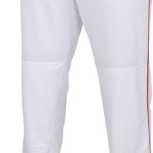 Rawlings PRO 150 Series Game/Practice Baseball Pant | Adult Medium | Piped - White/Scarlet | Relaxed Fit