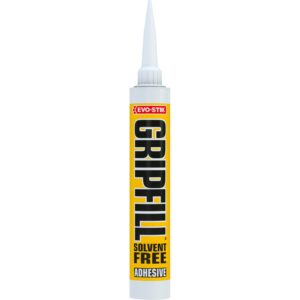 evo-stik gripfill solvent free adhesive, multi-purpose, high strength, gap filling, colour: white