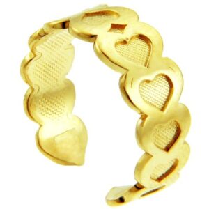 Fancy Heart Yellow Gold Toe Ring (10K Gold)