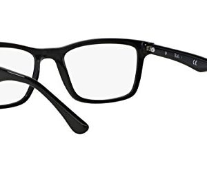 Ray-Ban RX5279 Square Prescription Eyeglass Frames, Black/Demo Lens, 55 mm