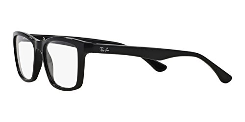 Ray-Ban RX5279 Square Prescription Eyeglass Frames, Black/Demo Lens, 55 mm